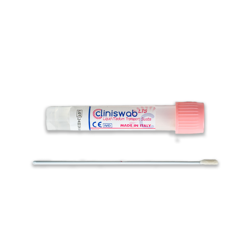 Tube de transport liquide AMIES 2 ml + Écouvillon à pointe standard floquée